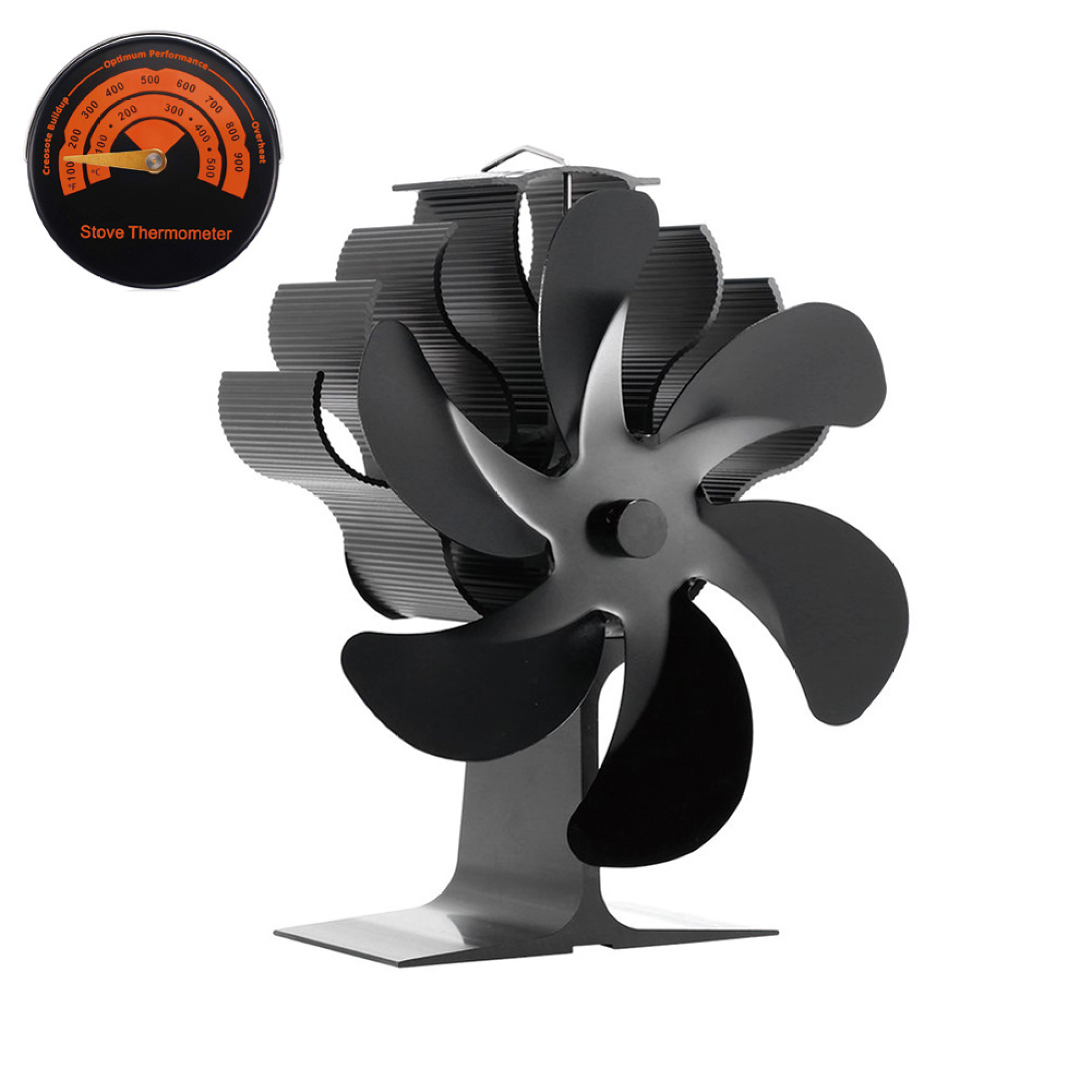 LICHENGTAI Stove Fan 6 Blades Heat Powered Log Burner Fan with ...