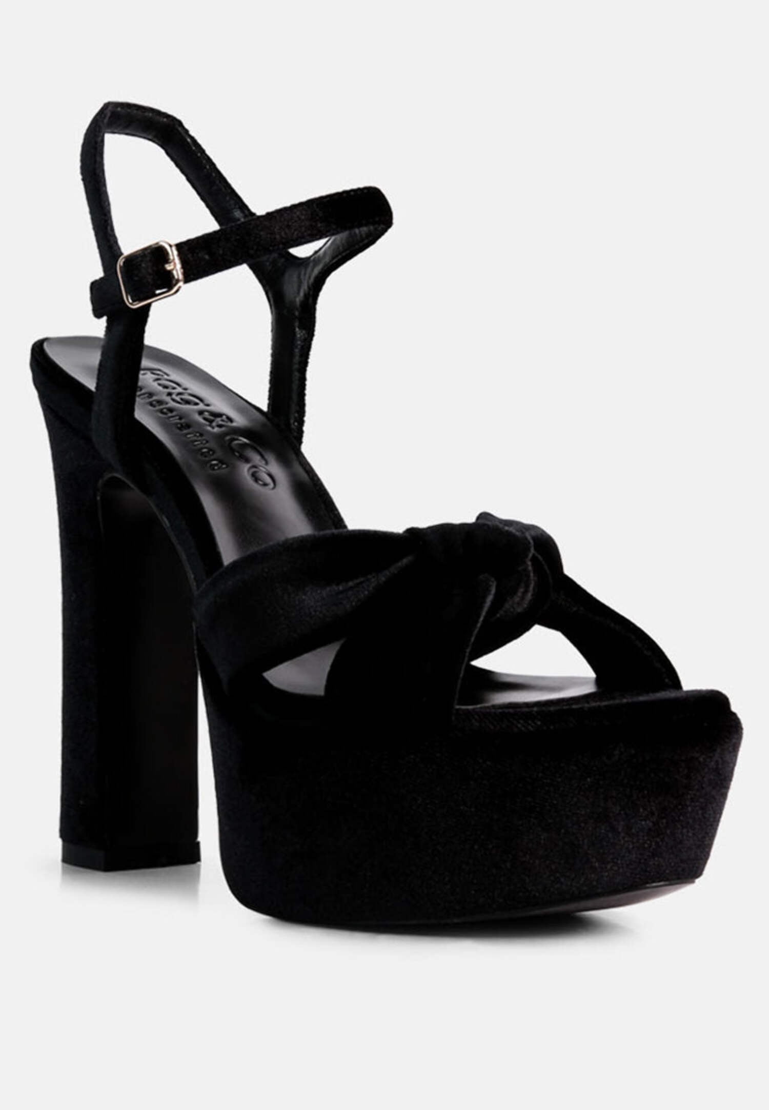 LIDDEL Black Platform Heel Sandals - Walmart.com