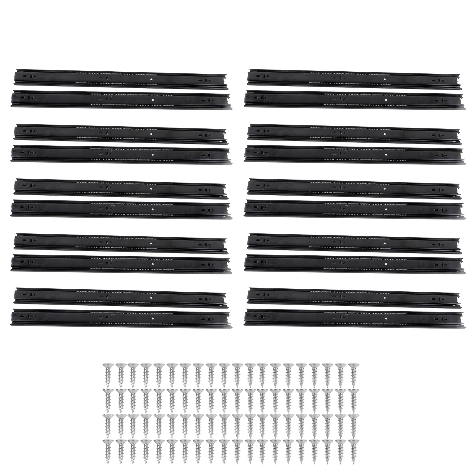 LIDNGLN Black Detachable Nylon Buckle 22 Inch Ball Bearing Sliding ...