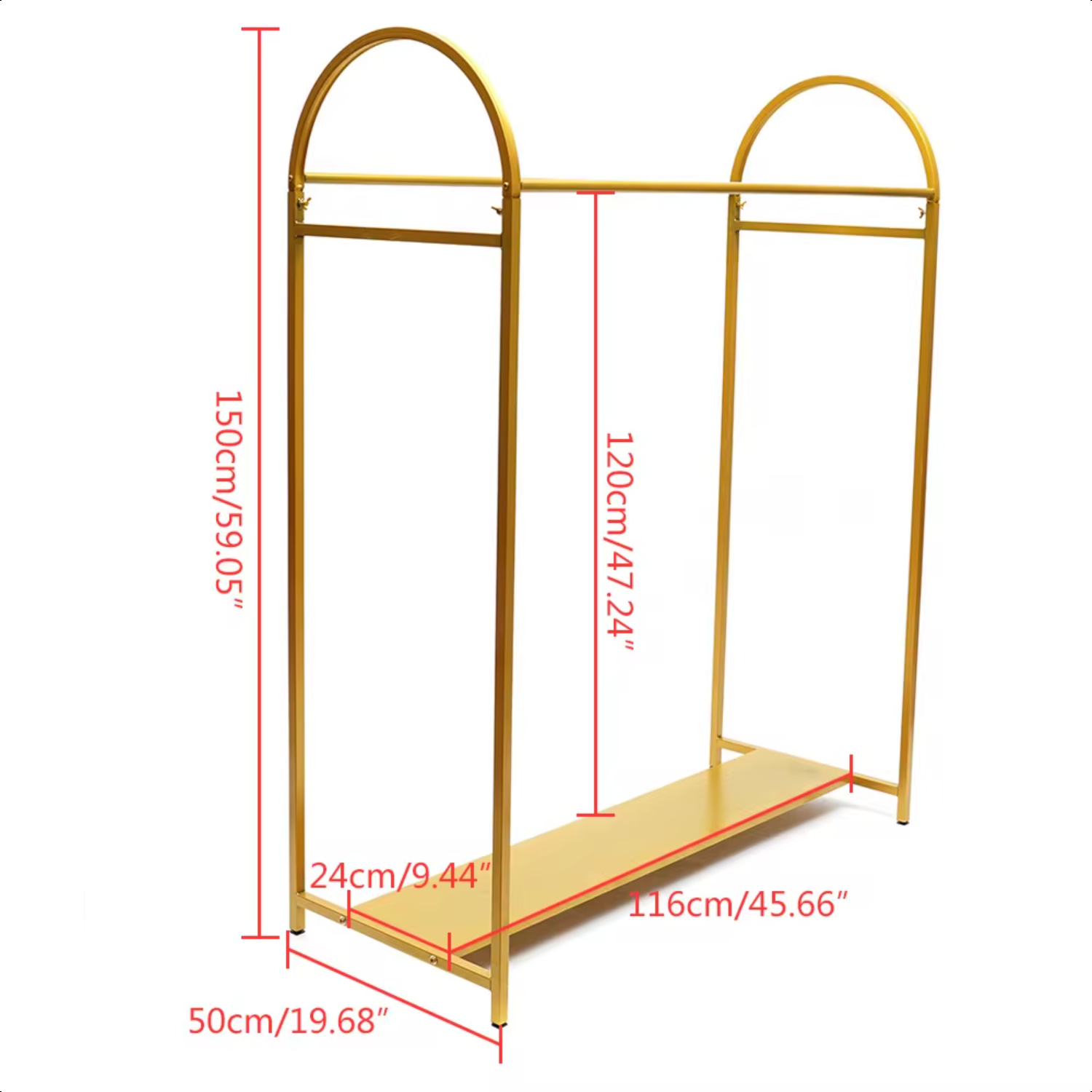 LIDNGLN Elegant Gold Iron Clothing Rack - Sturdy Wedding Dress Bridal ...