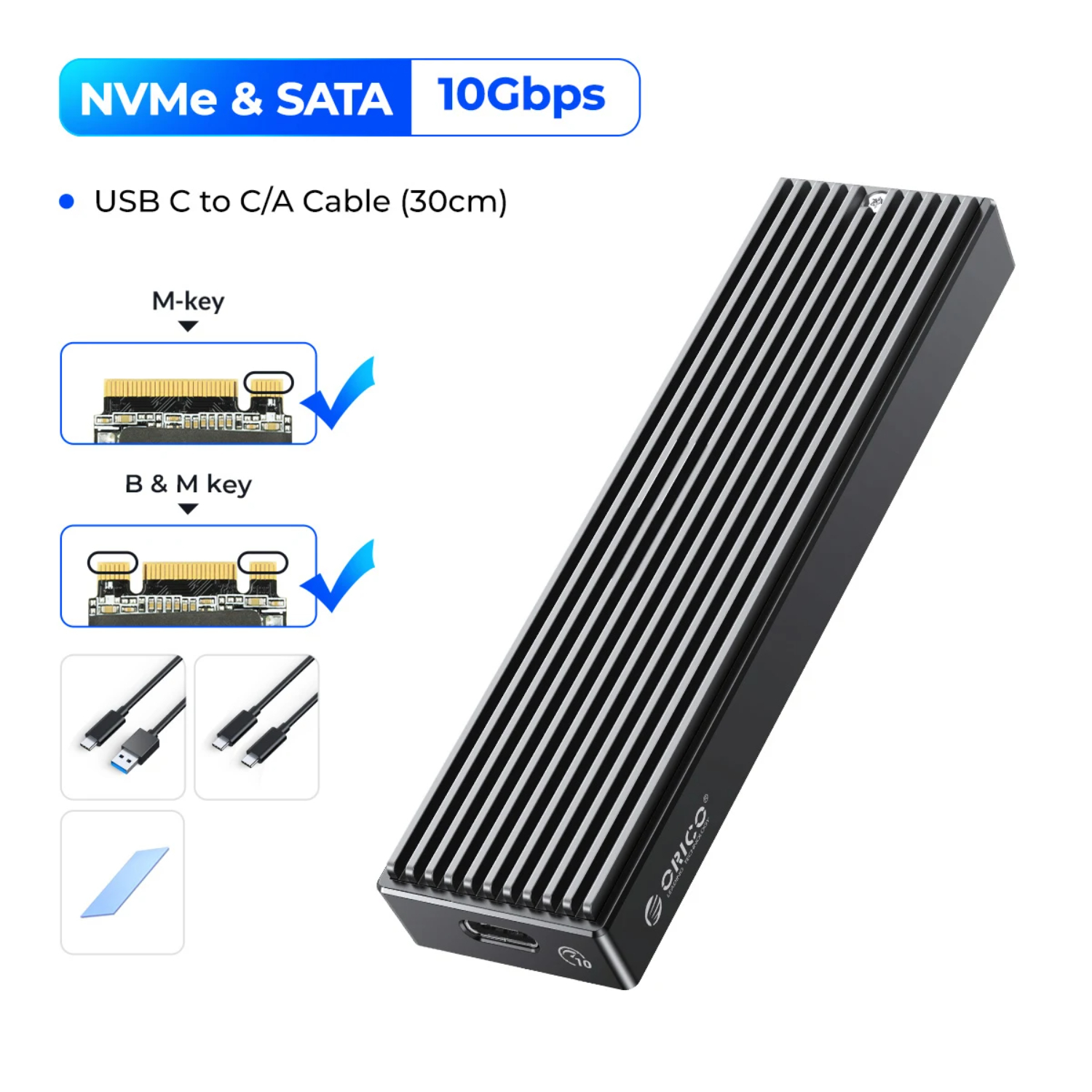 LIDNGLN High-Speed M.2 NVMe SSD Case with USB Type C Gen2 10Gbps for ...