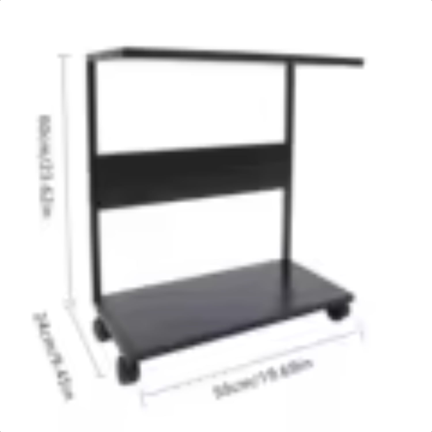 LIDNGLN Lockable 2-Layer Under Desk Mobile Computer Tower Shelf Stand ...