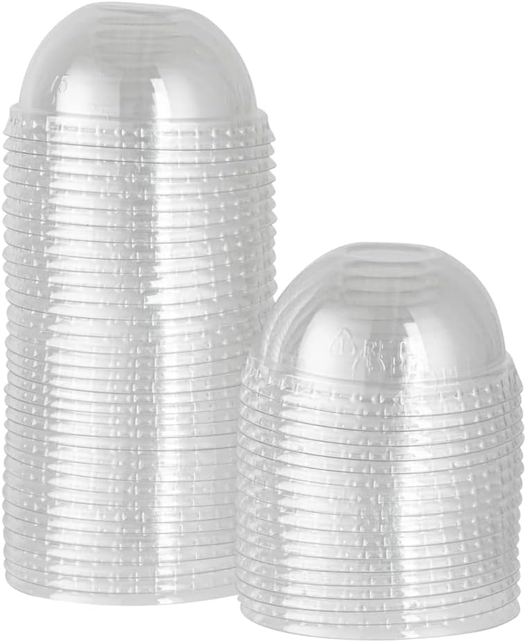 LIDS ONLY: Dome-Shaped Lids, 50 Transparent Plastic Lids For 3 Ounce ...