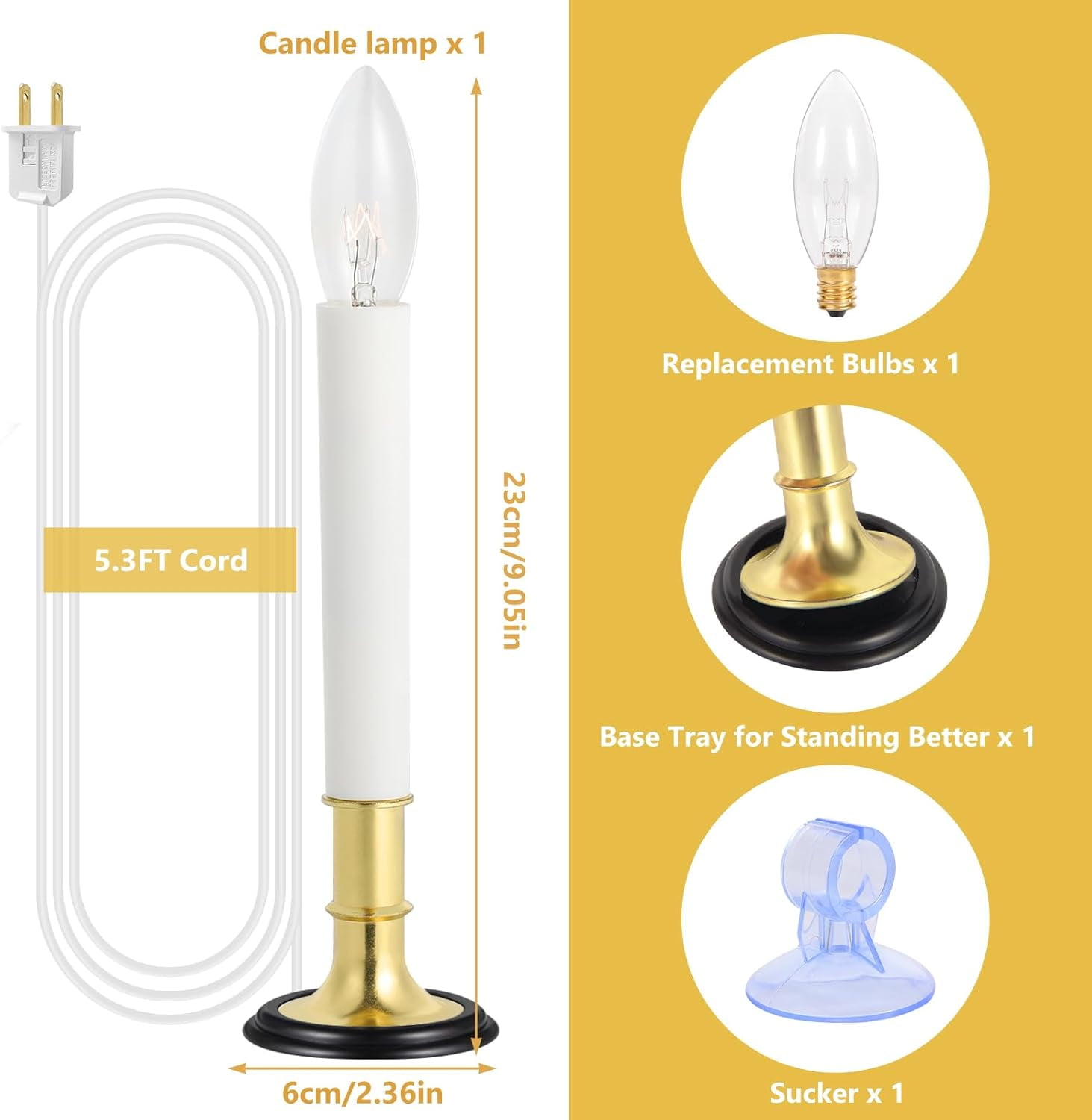 LIDUI-1 Pack Electric Christmas Window Candles with Sensor Dusk to Dawn ...
