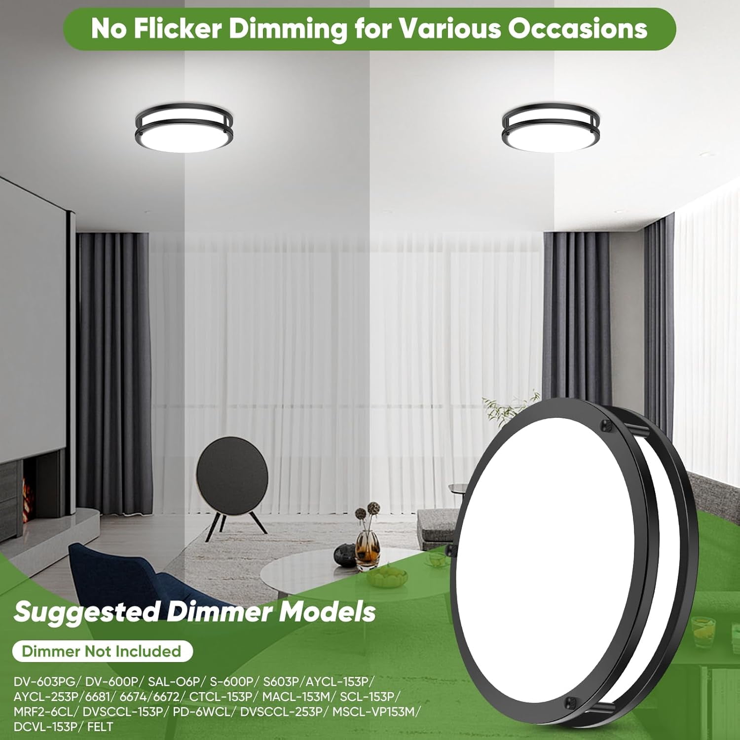 LIDUI-10 Inch LED Flush Mount Ceiling Light, Black Kitchen Lighting ...
