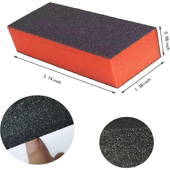 LIDUI-10 Pcs 3 Way Nail Sanding Buffer Block Polisher Buffing File 80 ...
