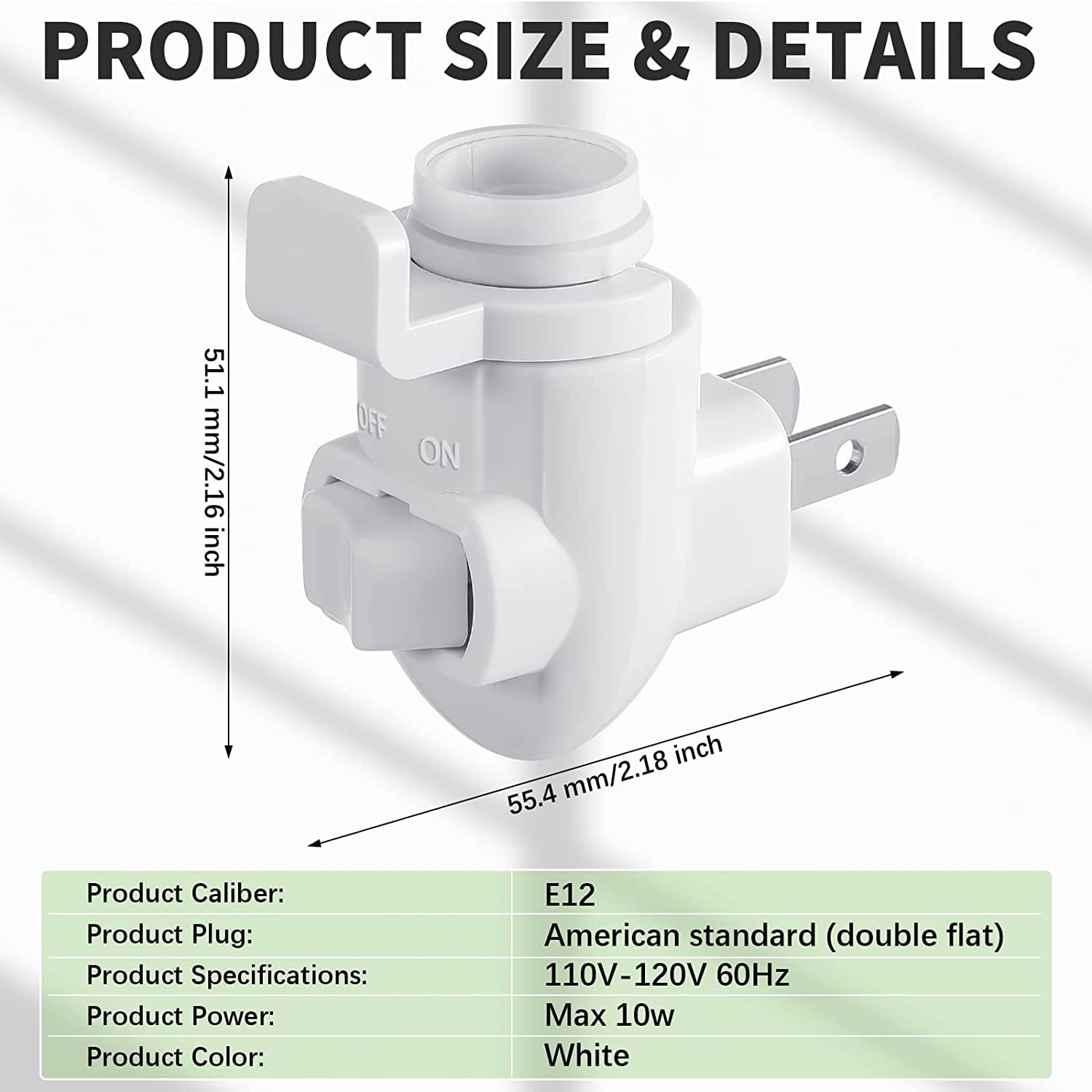 LIDUI-10 Sets Plug in Night Light Module Night Light Base with Shade ...
