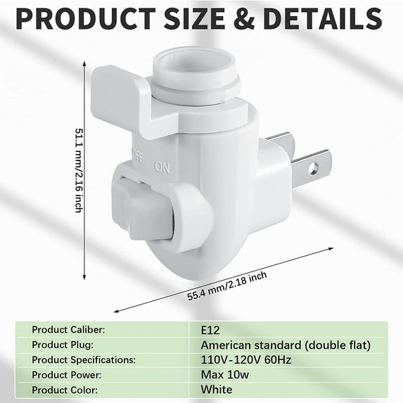LIDUI-10 Sets Plug in Night Light Module Night Light Base with Shade ...