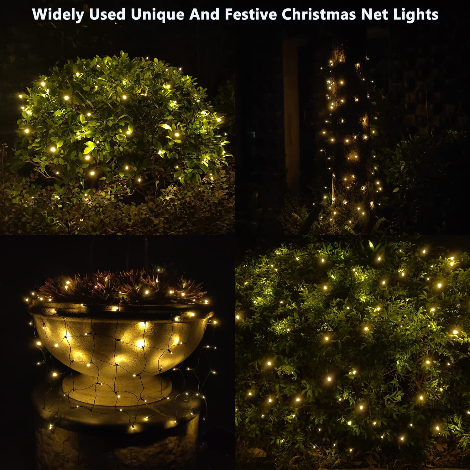 LIDUI-100 LED Christmas Lights 5 ftx5ft Christmas Net Lights Outdoor ...