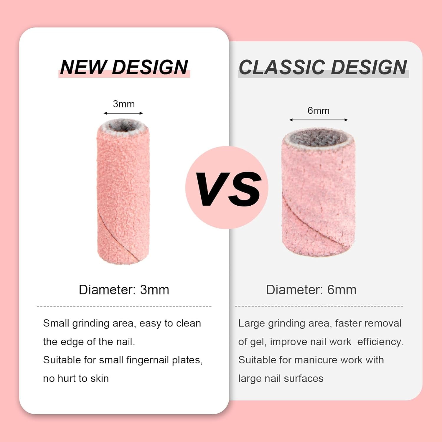 LIDUI-100pcs Small Sanding Bands Nail Drill Bits 180 Fine Grit Nail ...