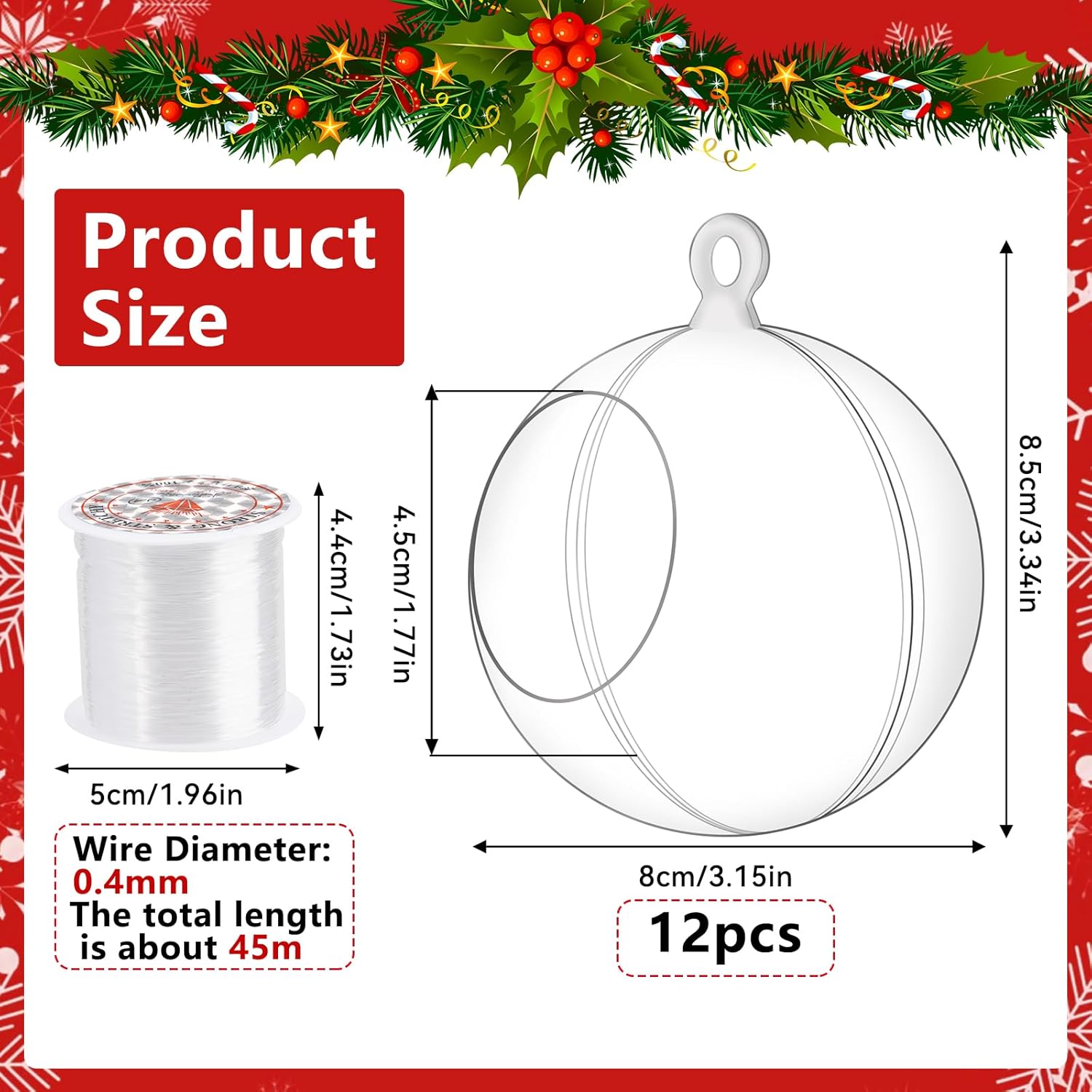 LIDUI-12 Pcs Hanging Globe Tealight Holders Acrylic Fillable Ball ...
