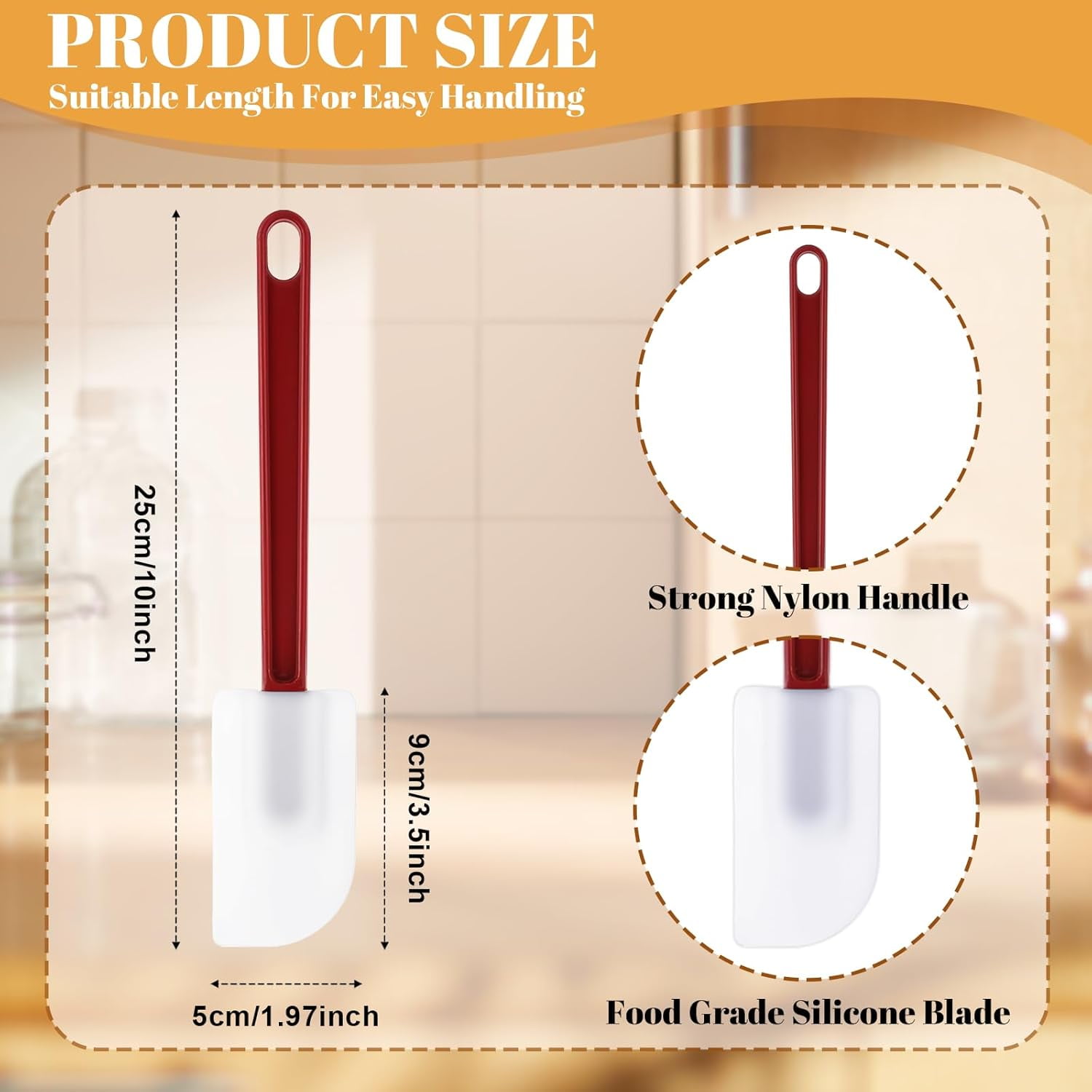 LIDUI-12 Pcs Silicone Rubber Spatula, Commercial Spatula 500 Fahrenheit ...
