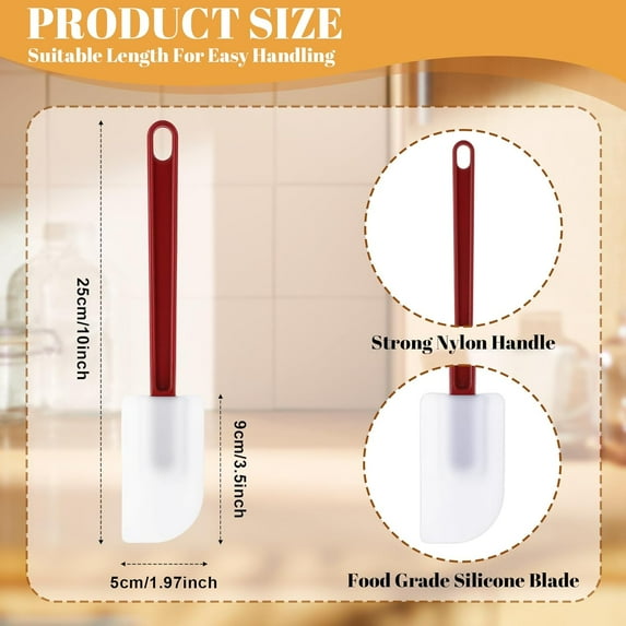 LIDUI-12 Pcs Silicone Rubber Spatula, Commercial Spatula 500 Fahrenheit ...