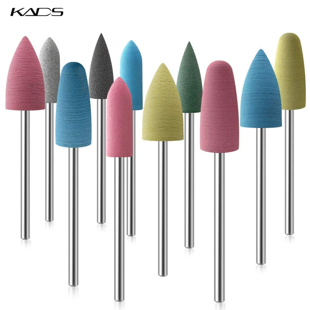 LIDUI-12Pcs Silicone Nail Drill Bits 3/32" Rotary Burr Head Cuticle ...