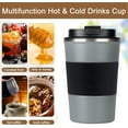 LIDUI-12oz Insulated Travel Mug - Stainless Steel, 380ml, Leakproof ...