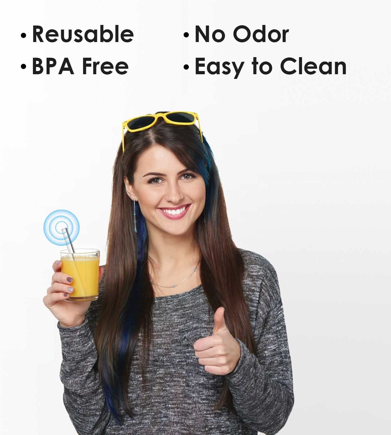 LIDUI-15 Pack Short Glass Straws Shatter Resistant 6 Inch 8mm - Clear ...