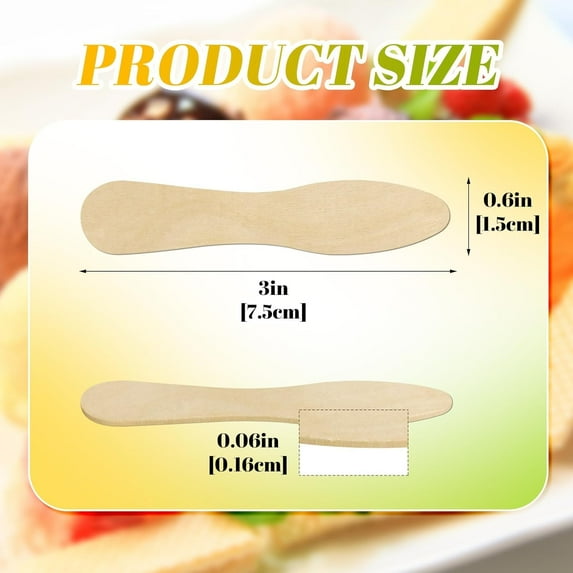 LIDUI-1500 Pcs Small Wooden Spoons, Mini Disposable Ice Cream Tasting ...