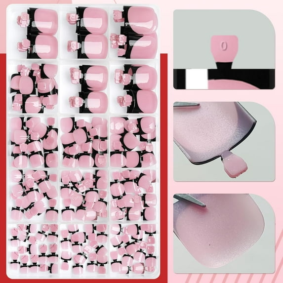 LIDUI-150pc French Tips Press on Toenails Women Toe Nail Press ons ...