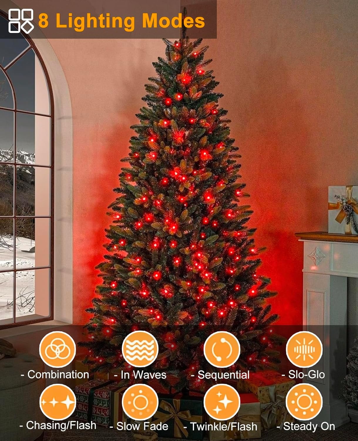 LIDUI-157FT 480 LED Christmas Lights Outdoor, Plug in Christmas Tree ...