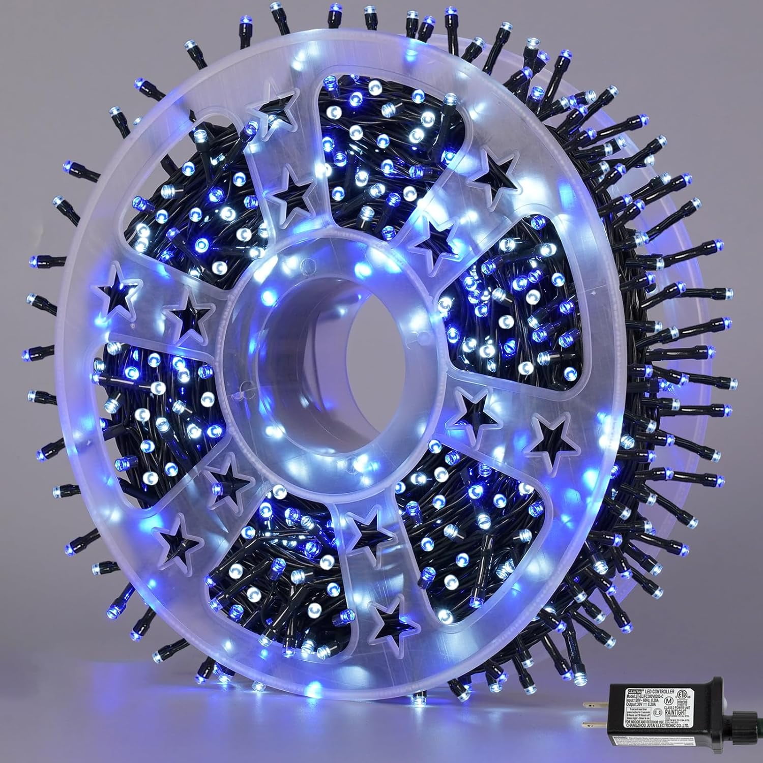 LIDUI-165ft 500 LED Christmas Lights Outdoor Waterproof, Blue and White ...