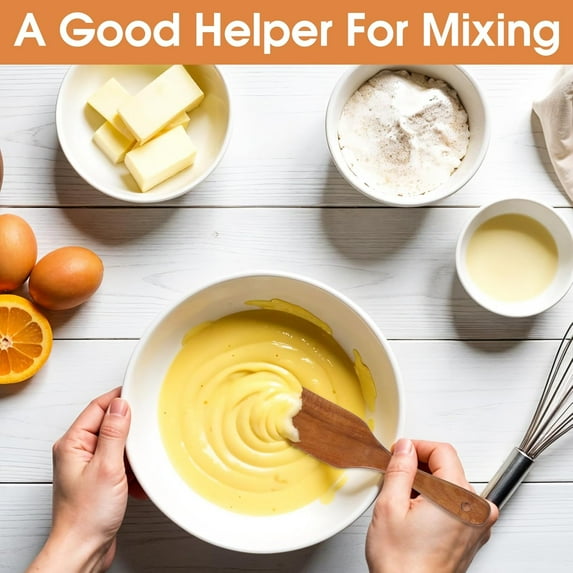 LIDUI-2-Pack 13.8 Inch Acacia Wooden Spatula for Cooking, Spurtle ...