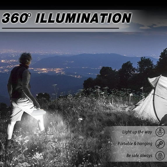 LIDUI-2-Pack Solar Camping Lantern LED Portable Solar USB Rechargeable ...