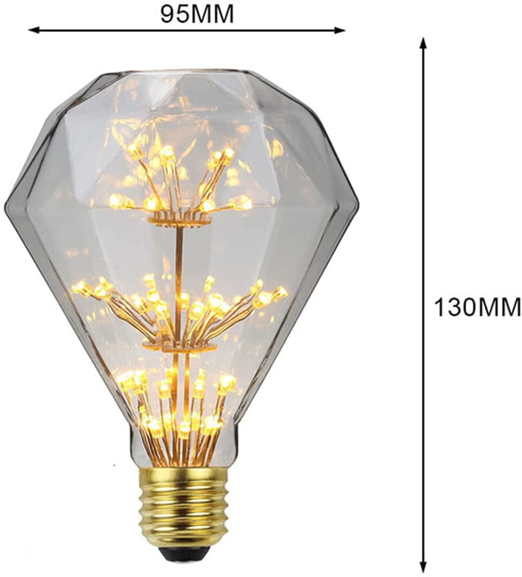LIDUI-2-Packs 3W D95 Retro LED Edison Bulbs E26 Led Starry Light Bulb ...