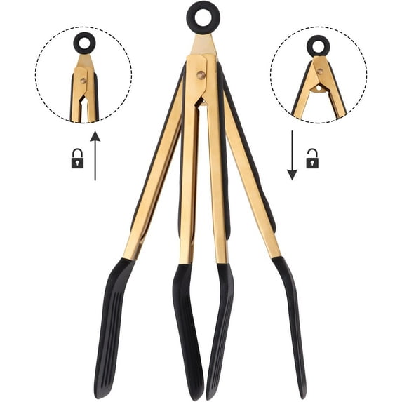 LIDUI-2-Piece Kitchen Spatula Tongs Food Serving Tongs 9" and 12 ...