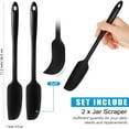LIDUI-2 Pieces Silicone Jar Spatula Long Handle Non-stick Rubber ...