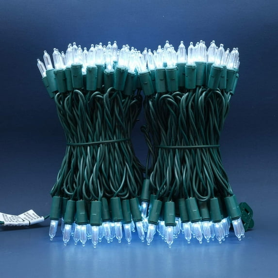 LIDUI-200 Count Cool White LED Christmas Lights, 66 ft Green Wire UL ...