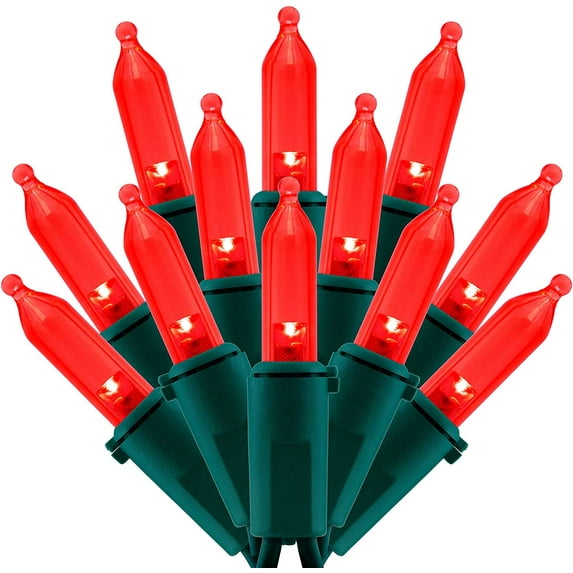 LIDUI-200 Count Red LED Christmas Lights, 66 ft Green Wire UL Certified ...