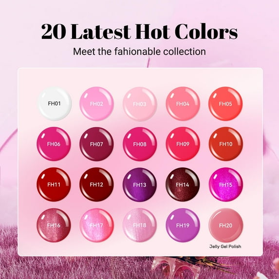 LIDUI-23 PCS Glitter Gel Polish with Soak off Base Coat Matte and ...