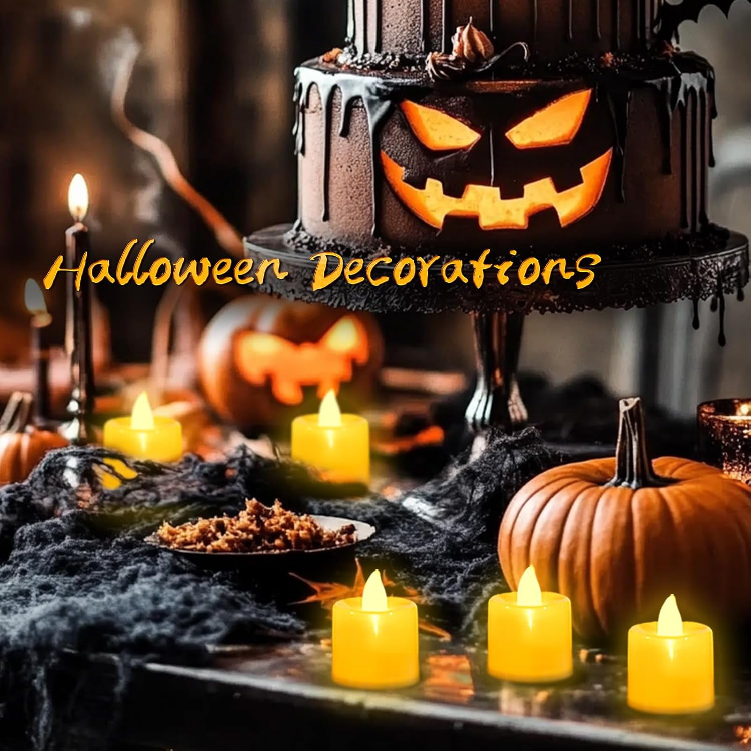 LIDUI-24 Pack Flameless Led Tea Lights Candles, Flickering Warm Yellow ...