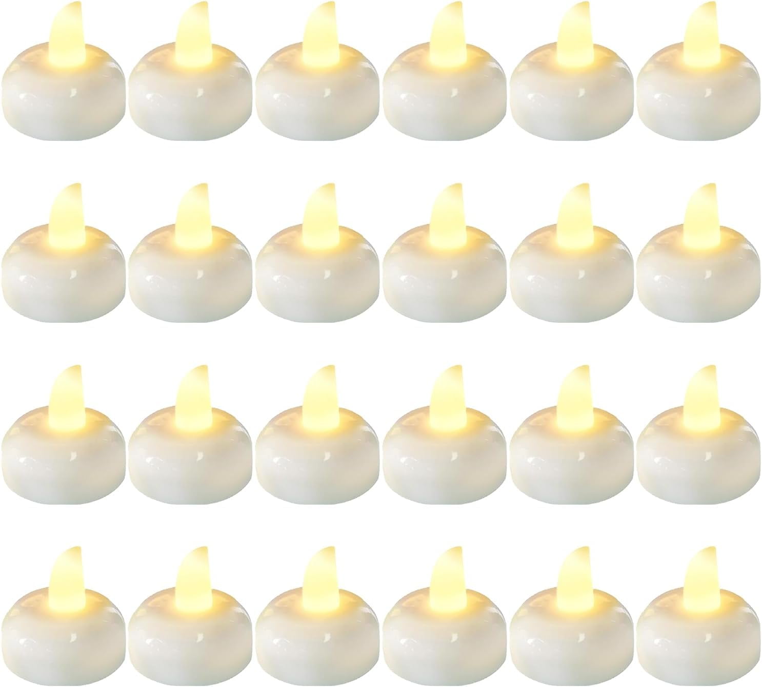 LIDUI-24pcs Warm White Flameless Waterproof LED Floating Candles ...