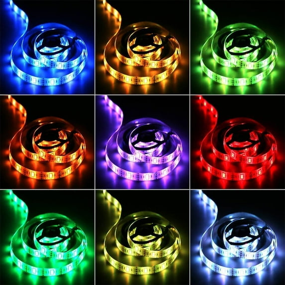 LIDUI-2m/6.6FT Battery Powered Led Strip Lights, LED Strip with 24 Keys ...