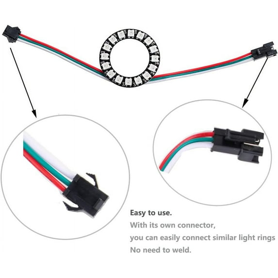 LIDUI-2pcs 16 LEDs WS2812B WS2812 5050 RGB Lamp Individually ...