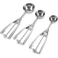 LIDUI-3-Piece Stainless Steel Ice Cream Scoop Set – Heavy Duty Ice ...
