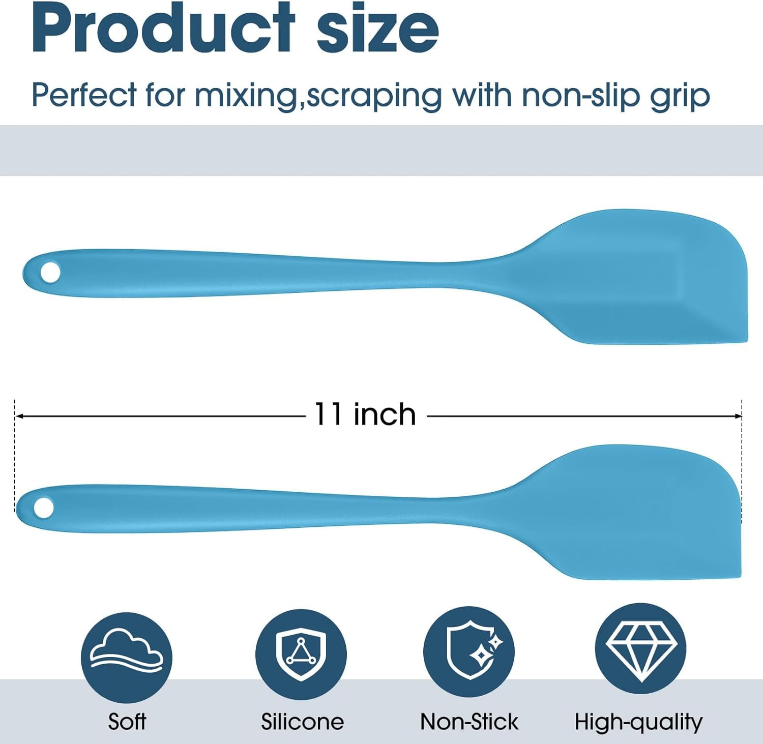 LIDUI-30 Pcs Silicone Spatulas 11 Inch Large Rubber Spatulas Heat ...