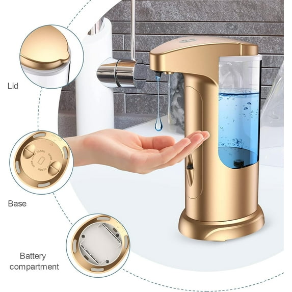 LIDUI-370ml Touch-Free Battery Operated Electric Automatic Liquid Soap ...