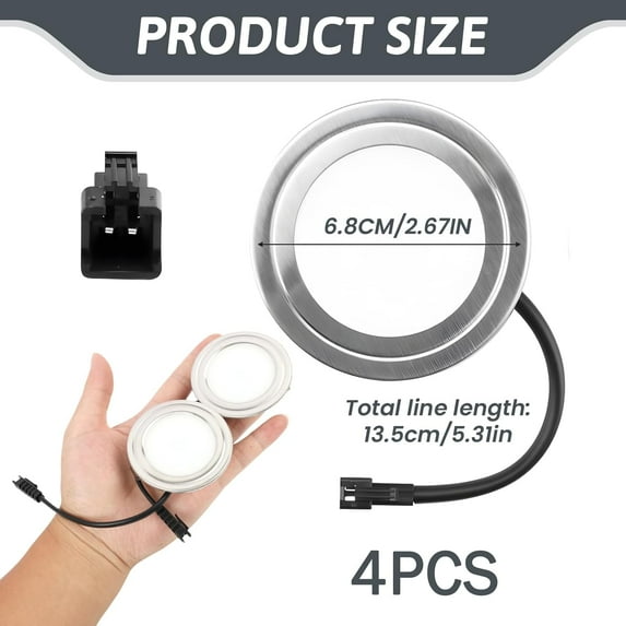 LIDUI-4 Pack 12V DC 1.5W Range Hood Lights with SM Socket Male Head ...