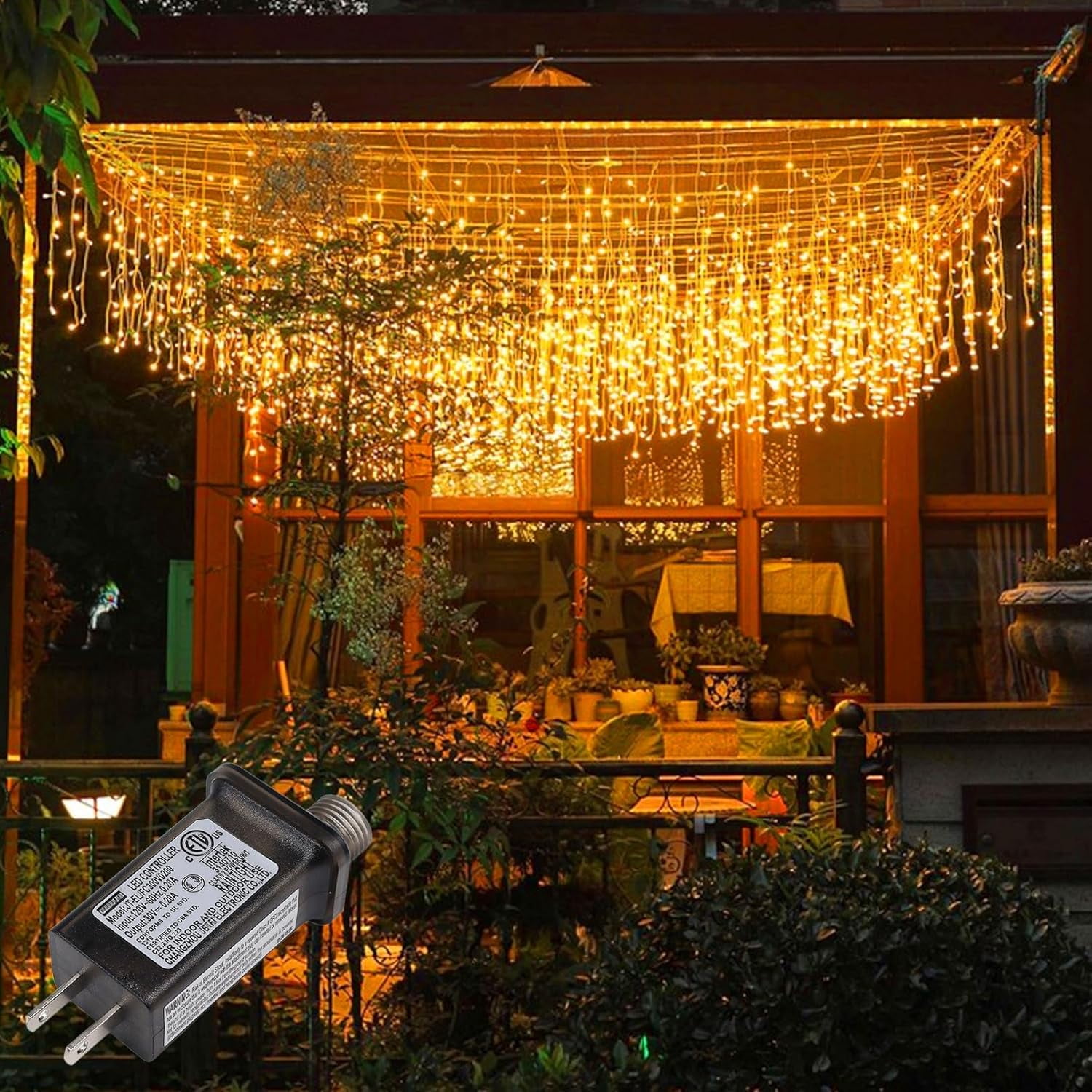 LIDUI-400 LED Icicle Lights Outdoor, 32.8 FT 80 Drops 8 Modes Christmas ...