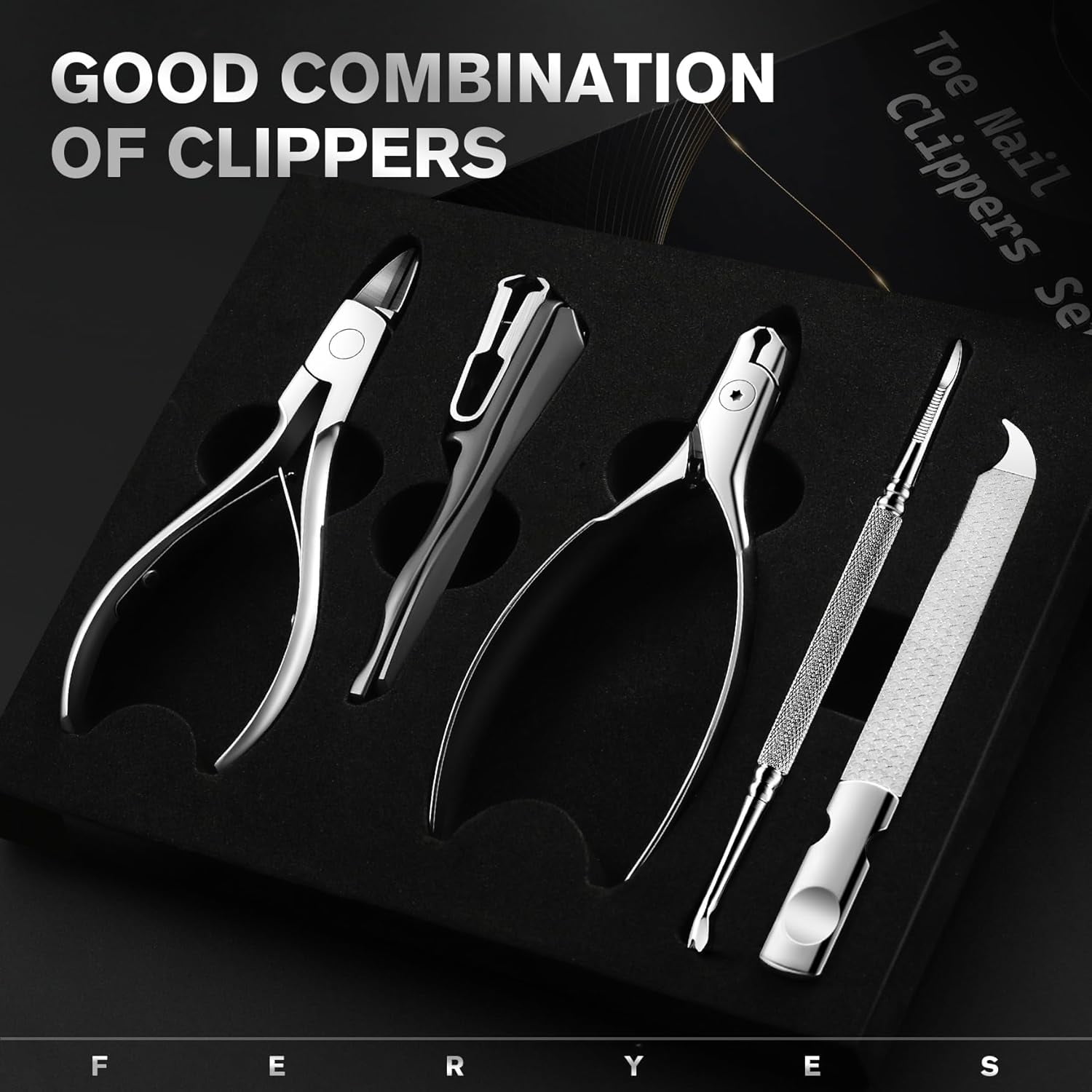 LIDUI-5PCS Toenail Clippers Long Handle Clipper for Thick Nails ...