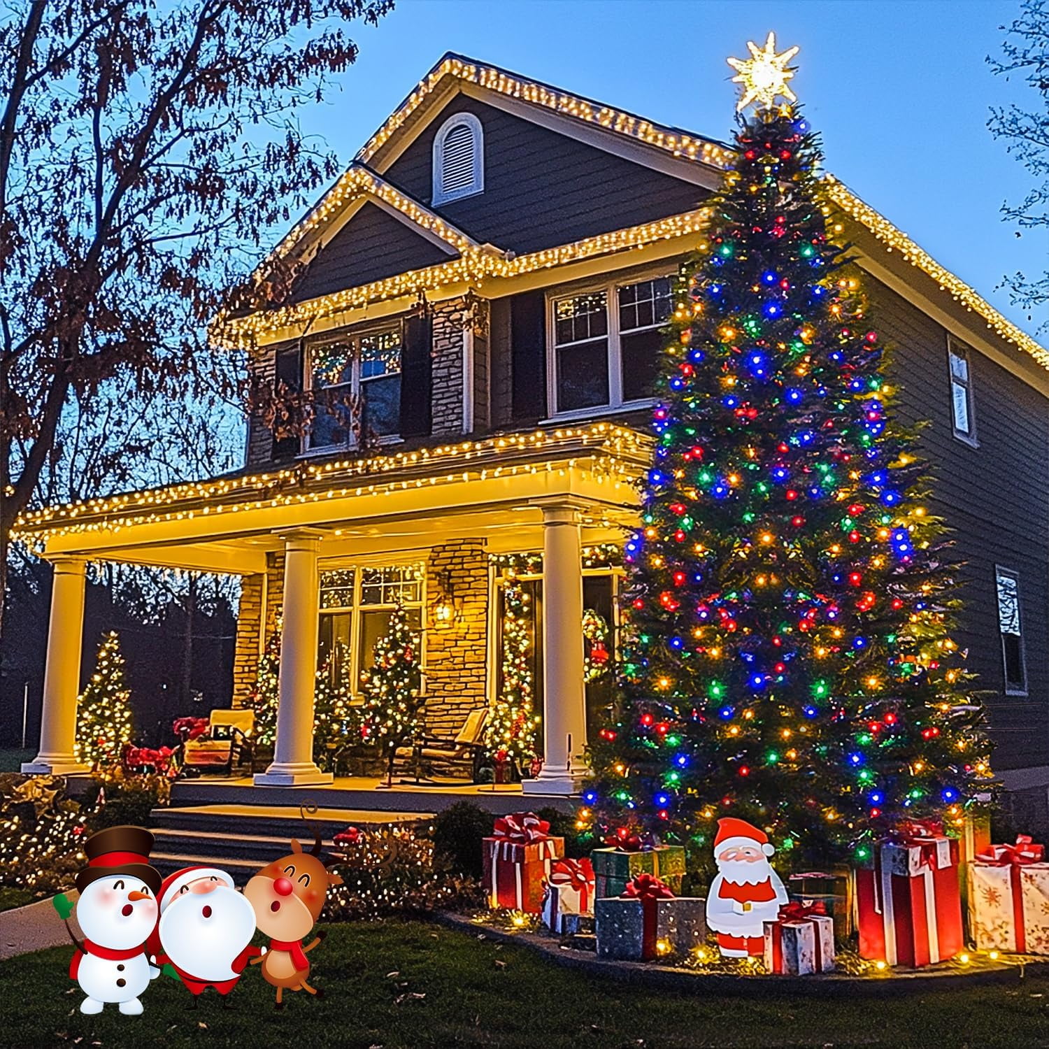 LIDUI-600 LED Color Changing String Lights Plug in, 168FT Warm White ...