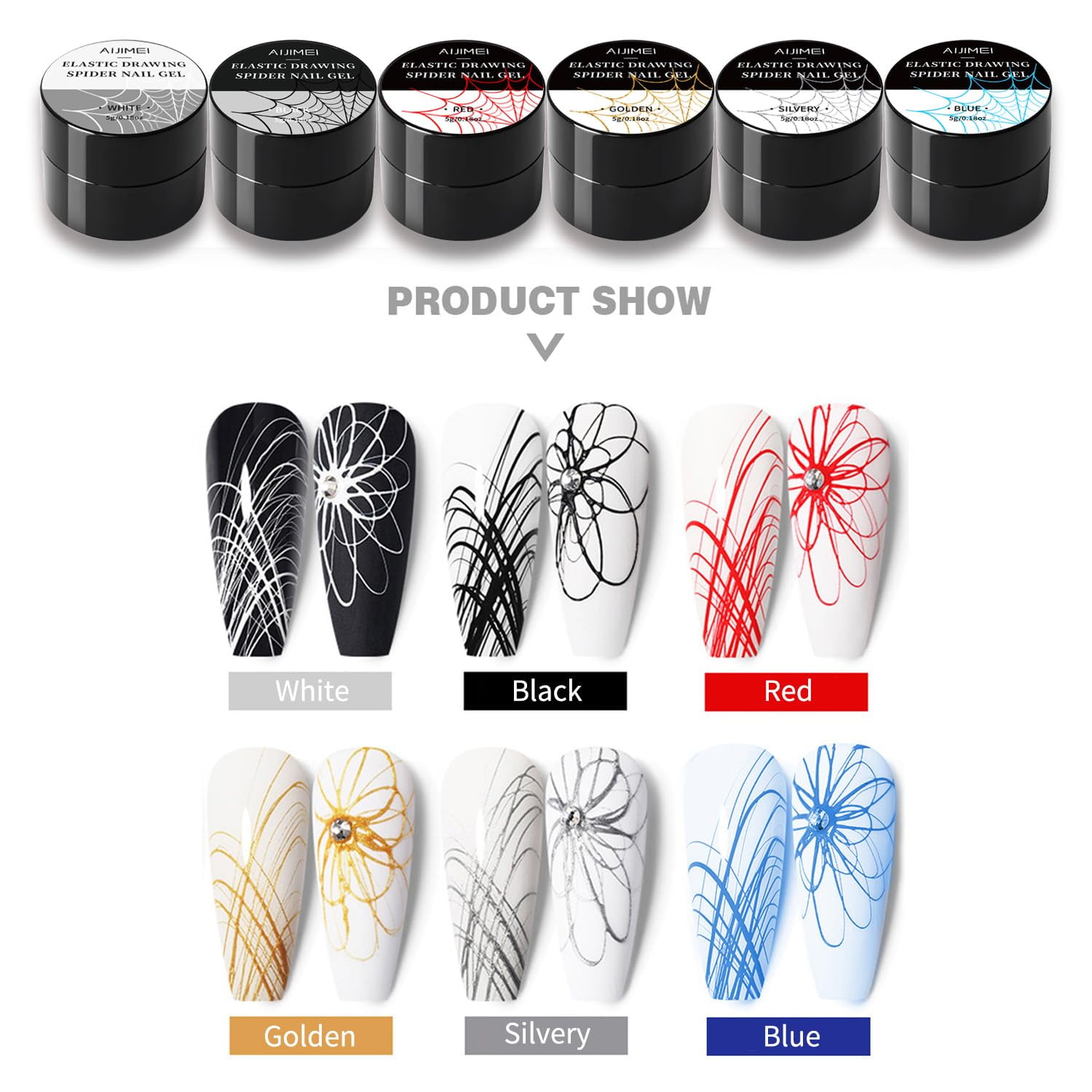 LIDUI-6Color Spider Nail Gel Polish Artistic Designs Spider Gel for ...