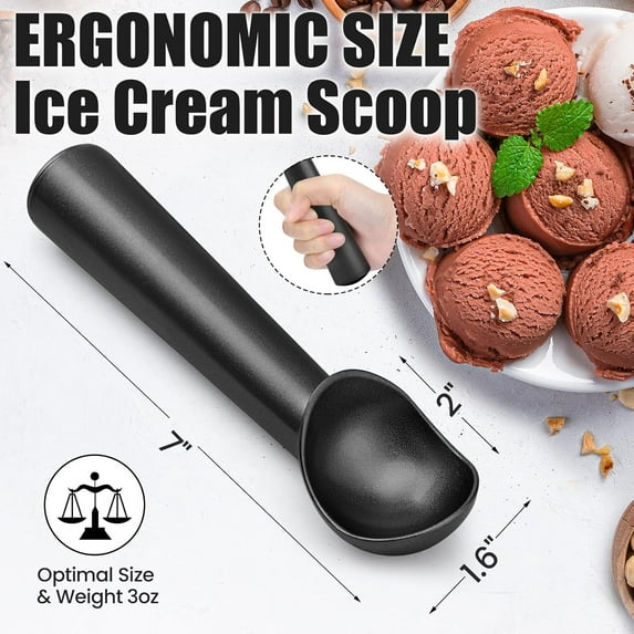 LIDUI-7 inch Ice Cream Scoop - One-Piece Nonstick Aluminum Ice Cream ...