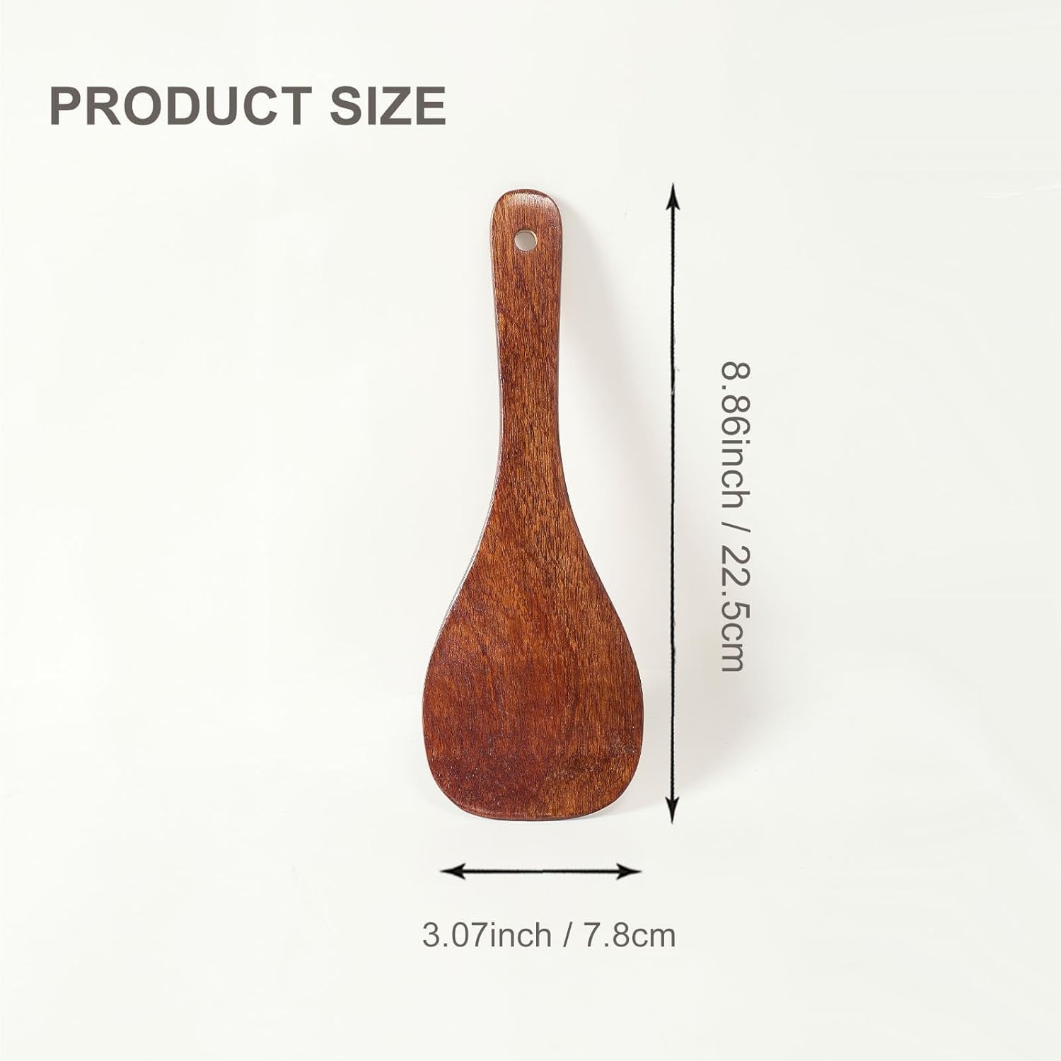 LIDUI-8.86Inch Wooden Spatula Small Flat Turner Long Handle Handmade ...