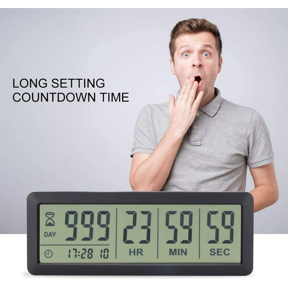 LIDUI-A Digital Countdown Days Timer - AY4053-Black Upgraded Big 999 ...