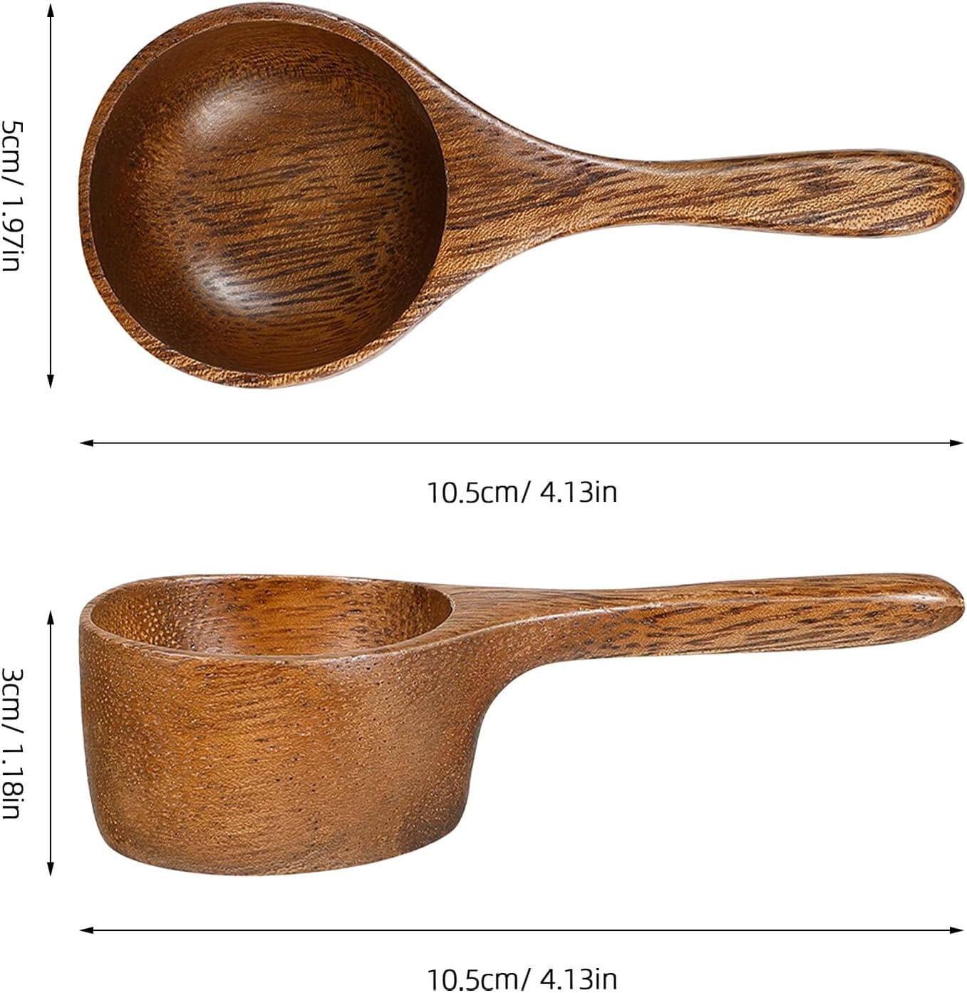 LIDUI-Acacia Wood Measuring Spoon Mini Tea Sugar SolidSpoons Round ...