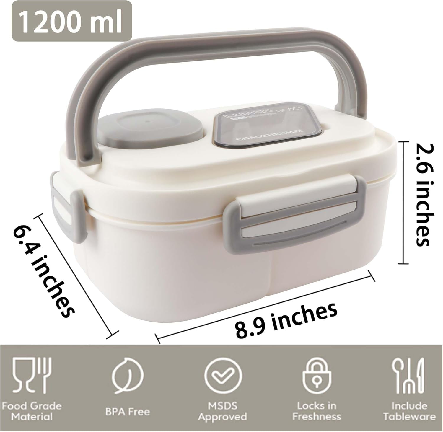 LIDUI-Adults Bento Lunch Box,Salad Container Large 43oz Salad Bowl ...