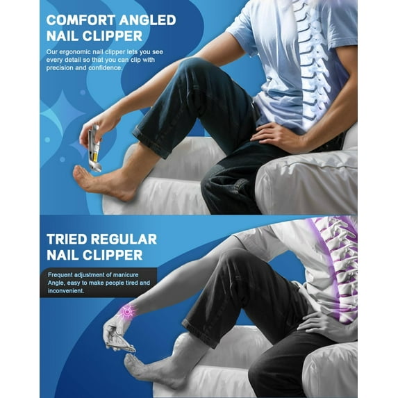 LIDUI-Angled Head Toenail Clippers for Thick Toenails, Sharp Large Nail ...